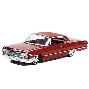 1963 Chevy Impala Sport Coupe Red w/Red Interior Vintage Ad Cars Series 7 1/64 Diecast Model Car by Greenlight 39100 A