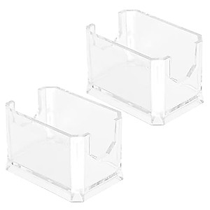 Housoutil Tea Organizer 2pcs Acrylic Tea Bag Boxes Reusable Tea Bag Organizer Square Coffee Bag Box Packets Small Items Sundries Containers for Kitchen Cabinets Countertops Pantry Transparent