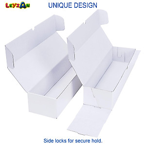 Leyzan Trading-Card Storage Box, 8-Pack • 1000 Count Corrugated Cardboard Storage Box with dividers & labels for TCG/Magic/Mtg storage and Collection, 14.4 INCH Horizontal
