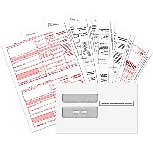 1099 MISC Forms 2022, 4 Part Tax Forms Kit, 25 Vendor Kit of Laser Forms Designed for QuickBooks and Accounting Software, 25 Self Seal Envelopes Included