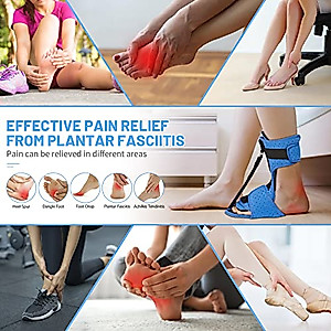 Sgrived Plantar Fasciitis Night Splint: Upgraded Plantar Fasciitis Brace with Arch Support - Dorsal Night Splint for Plantar Fasciitis Women Men - Dual Effective Plantar Fasciitis Relief Achilles Tendonitis Foot Drop Heel Pain Black-Blue