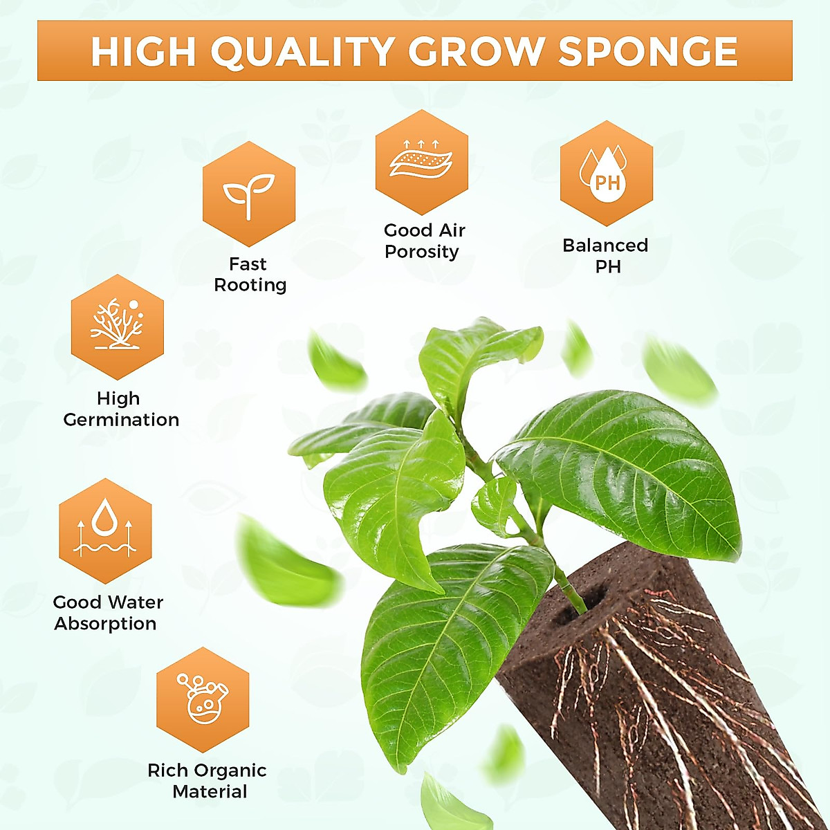 Yizhet 120 Pack Grow Sponges, Seed Pods Replacement Root Growth Sponges Compatible with AeroGarden, Seed Pods Kit with 8 Plant Labels and 1 Tweezers for Hydroponic Indoor Garden System