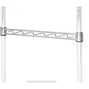 Nexel AHR24C Nexel Chrome Hanging Rail 24"W, Silver, 100 Lbs Capacity
