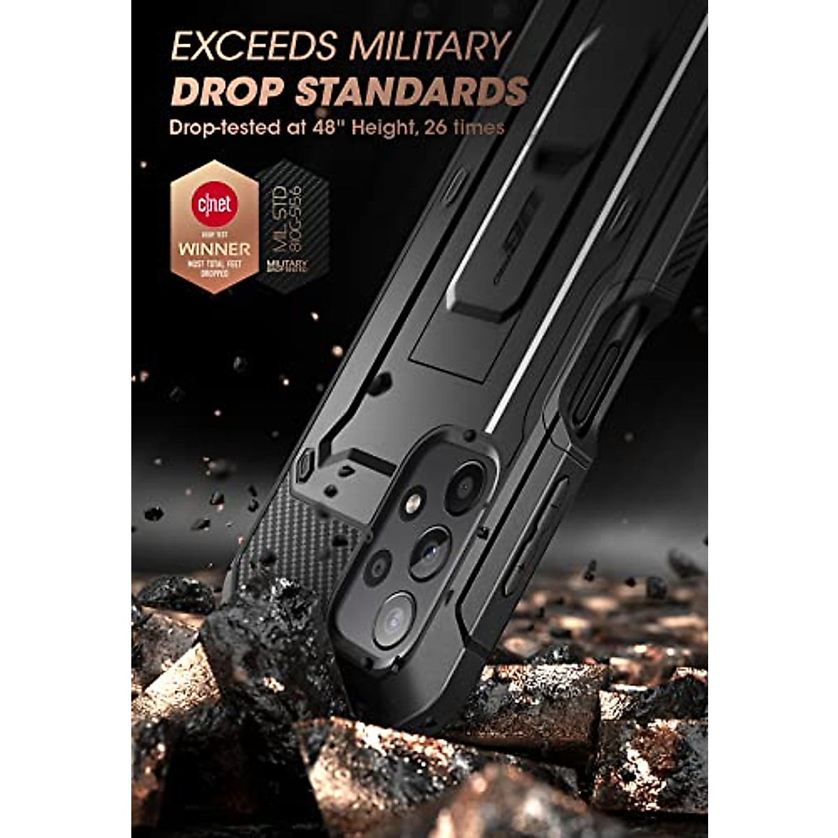 SUPCASE Unicorn Beetle Pro Case for Samsung Galaxy A23 4G/5G (2022), Full-Body Rugged Belt-Clip & Kickstand Case with Built-in Screen Protector (Black)