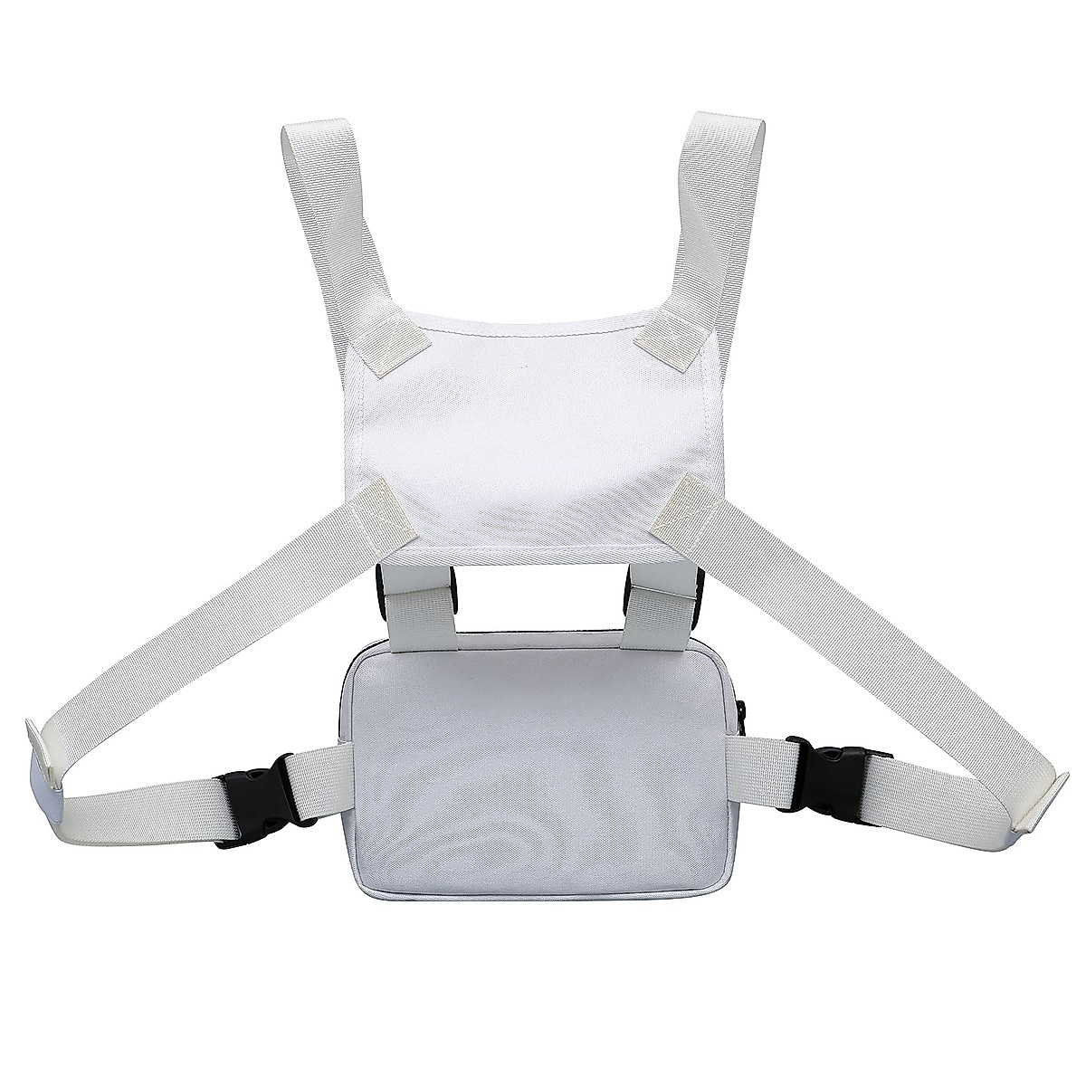 Outdoor Water Resistant Chest Bag for Men,Tactical EDC Chest Pack with Built-in Phone Holder, Lightweight Utility Chest Rig Pouch for Workouts, Running,Cycling,Hiking (M, White)