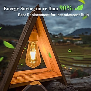 DiCUNO ST64 Edison LED Bulb 60W Equivalent, 6W, Warm White 2700K, Dimmable Vintage LED Light Bulbs, 700LM E26 Medium Base with Clear Glass for Dining Room, Kitchen Lighting,Pack of 6