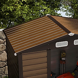 Outsunny 6' x 4' Metal Outdoor Storage Shed, Garden Tool Shed with Ventilation Slots for Backyard, Patio, Lawn, Oak Colored