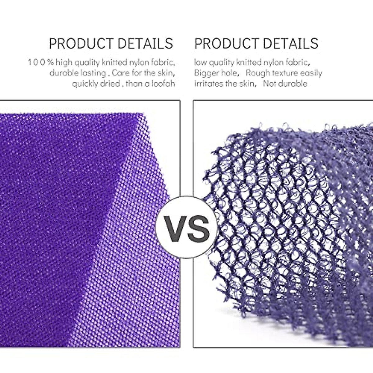 3 Pieces African Bath Sponge African Net Long Net Bath Sponge Exfoliating Shower Body Scrubber Back Scrubber Skin Smoother,Great for Daily Use (Pink ,Yellow,Purple)