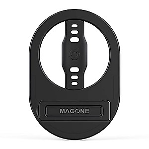 EWA The MagOne Plus Compatible with MagSafe Phone Grip Stand with Silicone Finger Strap, Removable Magnetic Holder Kickstand, Strong Magnets Stick to Metal, Only for iPhone 14, 13, 12 Pro/Max/Plus