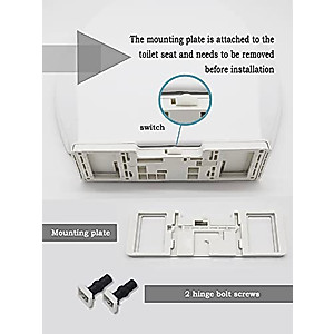 Toilet Seat Elongated, Toilet Cover, Quiet and Soft Close, Easy to Install and Remove, Ergonomic Design,Polypropylene(Plastic), White, for Elongated Oval Toilets (Long Hinge Frame)