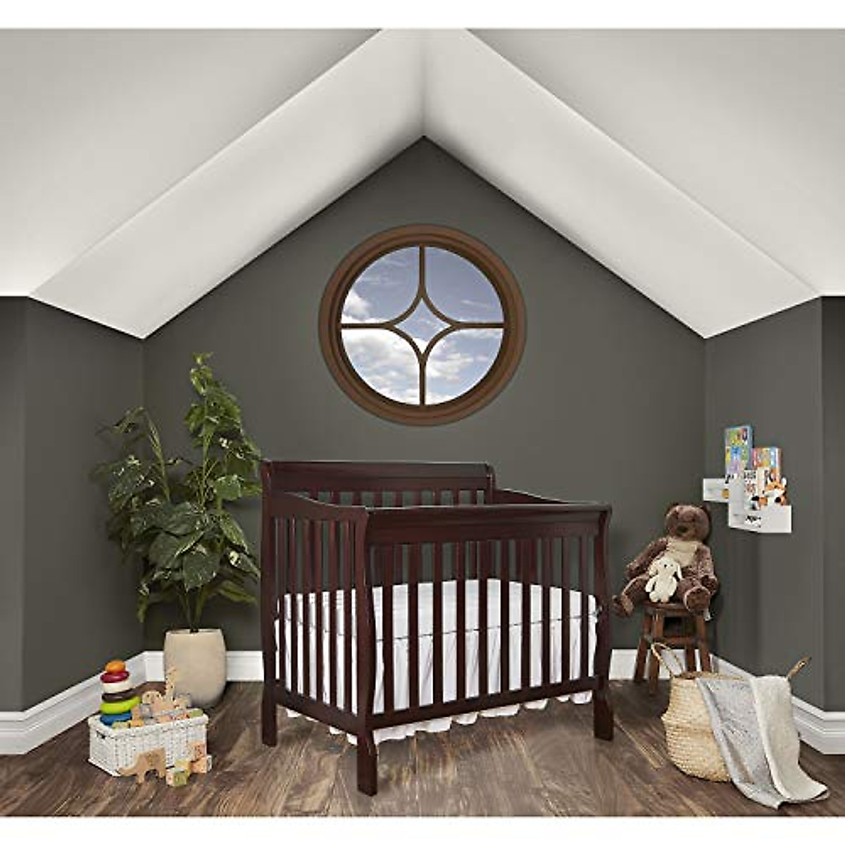 Dream On Me Nursery Essentials Bundle of Dream On Me Aden Convertible 4-in-1 Mini Crib, Dream On Me Ashton Changing-Table, with a Dream On Me Sunset 3” Extra Firm Fiber Portable Crib Mattress