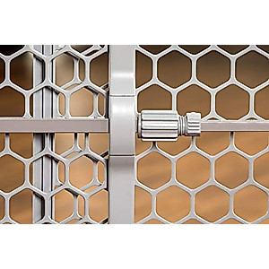 Carlson Pet Products Easy Fit Plastic Adjustable Pet Gate, Fits Openings 28-42" Wide, Includes Rubber Pads to Protect Walls,Gray