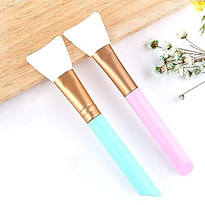 FULINJOY 2 Pack Spa Headband with 2 Pack Facial Mask Brush, Hair Wrap Sweat Headband Head Wrap Hair Towel Wrap Non-slip Stretchable Washable Makeup Headband, Face Wash Treatment Set