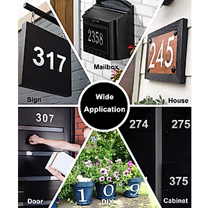 Mailbox Numbers, Reflective Mailbox Numbers for Outside (6 Sets), Waterproof House Numbers for Mailbox, White Number Mailbox Stickers Self-Adhesive for Signs, Home, Door, Window, Address Number (0-9)