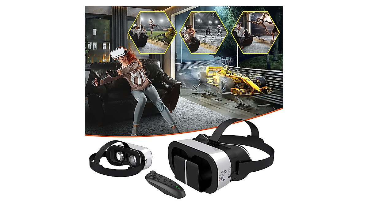 VR Glasses 3D Virtual Reality Smart Digital Glasses Headset for 4.0-6.7 ...