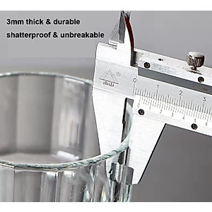 Kmi Chou 8 Oz Set of 6 Unbreakable Plastic Drinking Glasses Stemless Acrylic Glasses Drinkware Dishwasher Safe BPA Free Reusable Kids Tumblers for Water, Wine, Juice, Beer, Beverage