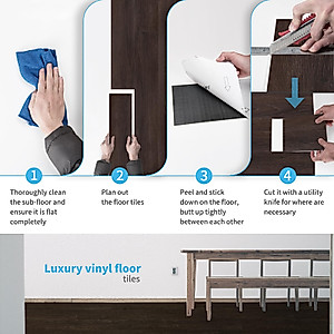 Art3d Peel and Stick Floor Tile Vinyl Wood Plank 36-Pack 54 Sq.Ft, Dusty Grey, Rigid Surface Hard Core Easy DIY Self-Adhesive Flooring