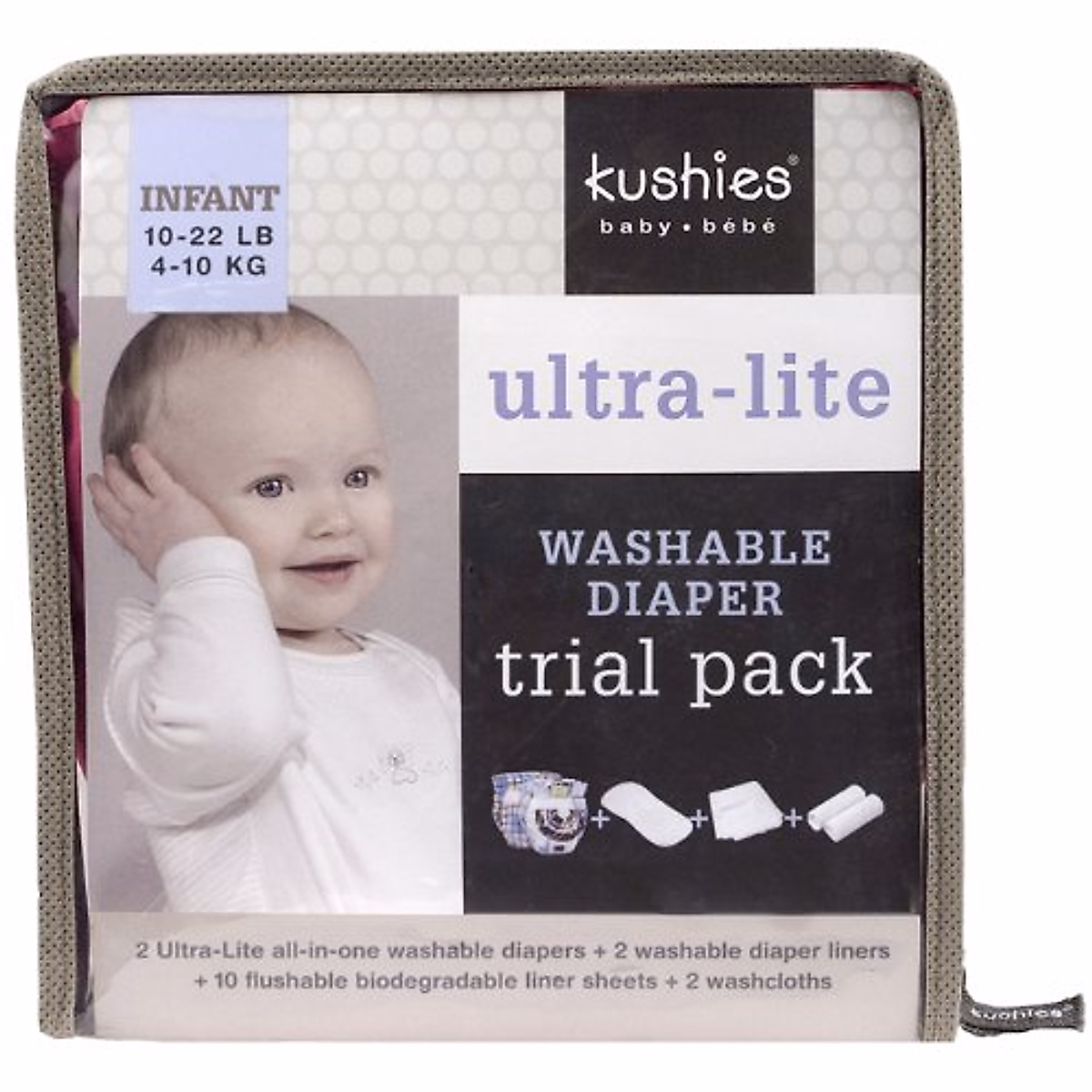Kushies Reusable Ultra-lite Diapers Trial Pack, Girl