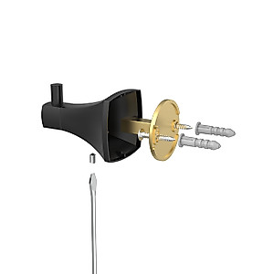 WZRUA Towel Hook Matte Black 2PC,Stainless Steel and Zinc Alloy Robe Coat and Clothes Hook,Heavy Duty Wall Hook for Bathroom & Kitchen,Modern Style Wall Mounted