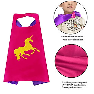 D.Q.Z Superhero Costumes for Girls Toddlers Super Hero-Cape with Rainbow TuTu, Big Sister Gifts for Little Princess Dress Up (Rose)