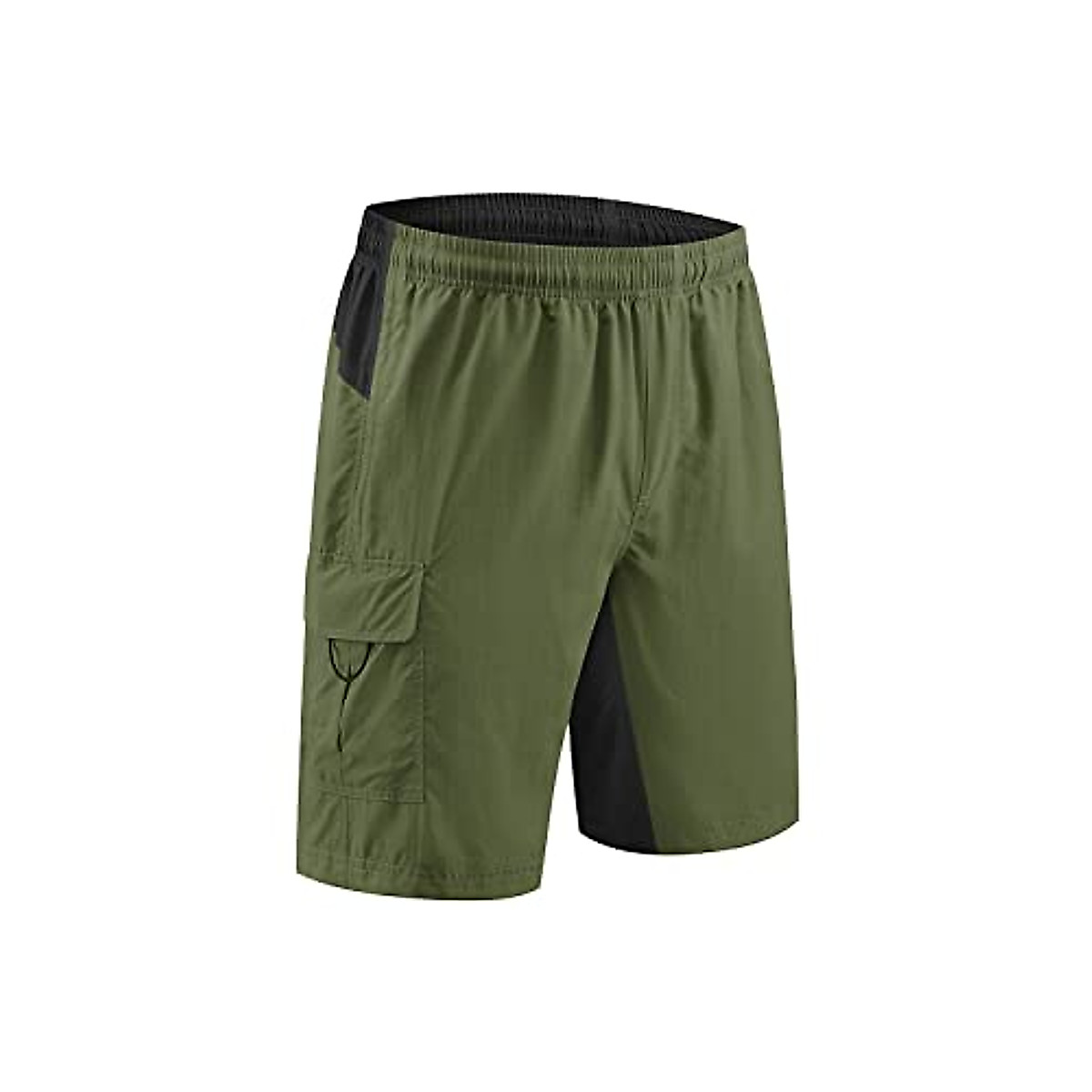 BALEAF Men's Mountain Bike Shorts Loose-fit Bicycle Shorts, Cycling 3D Padded Gel MTB Biking Lightweight SPF 50+ ArmyGreen Size XL