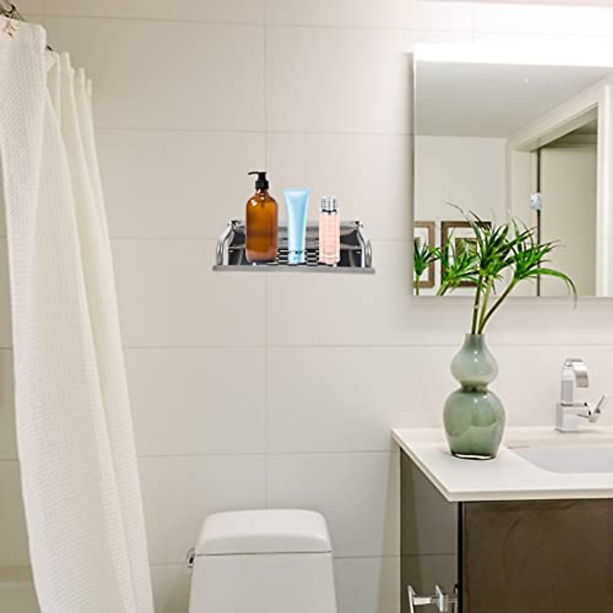 Rustic Wall Shelves Hanging Floating Shelves 1 Set Storage Rack Bathroom Wall- Mounted Shelf Practical Storage Shelf for Home Metal Floating Shelves Bathroom Wall Shelves