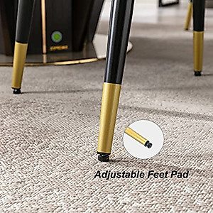 DUOMAY Modern Dining Chair Set of 4 with Open Back, Velvet Upholstered Armless Chair with Metal Frame Side Chair for Kitchen Dining Room Living Room, Beige