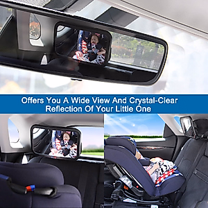 Upgrade Baby Car Mirror Larger and Clearer Rear View for Car Back Seat to See Baby 100% Shatterproof