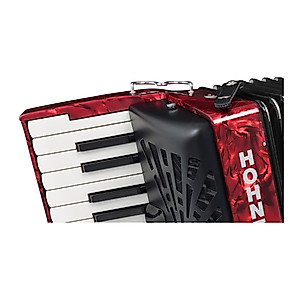 Hohner Bravo II 48 Chromatic Piano Key Accordion - Pearl Red