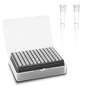 ONiLAB Scientific Universal 10ul Pipettor Tips Lab Transparent Liquid Pipettor Tips with Box Non-pyrogenic DNAse/RNAse Free Autoclavable 1 Rack 96 Tips (10ul, 96)