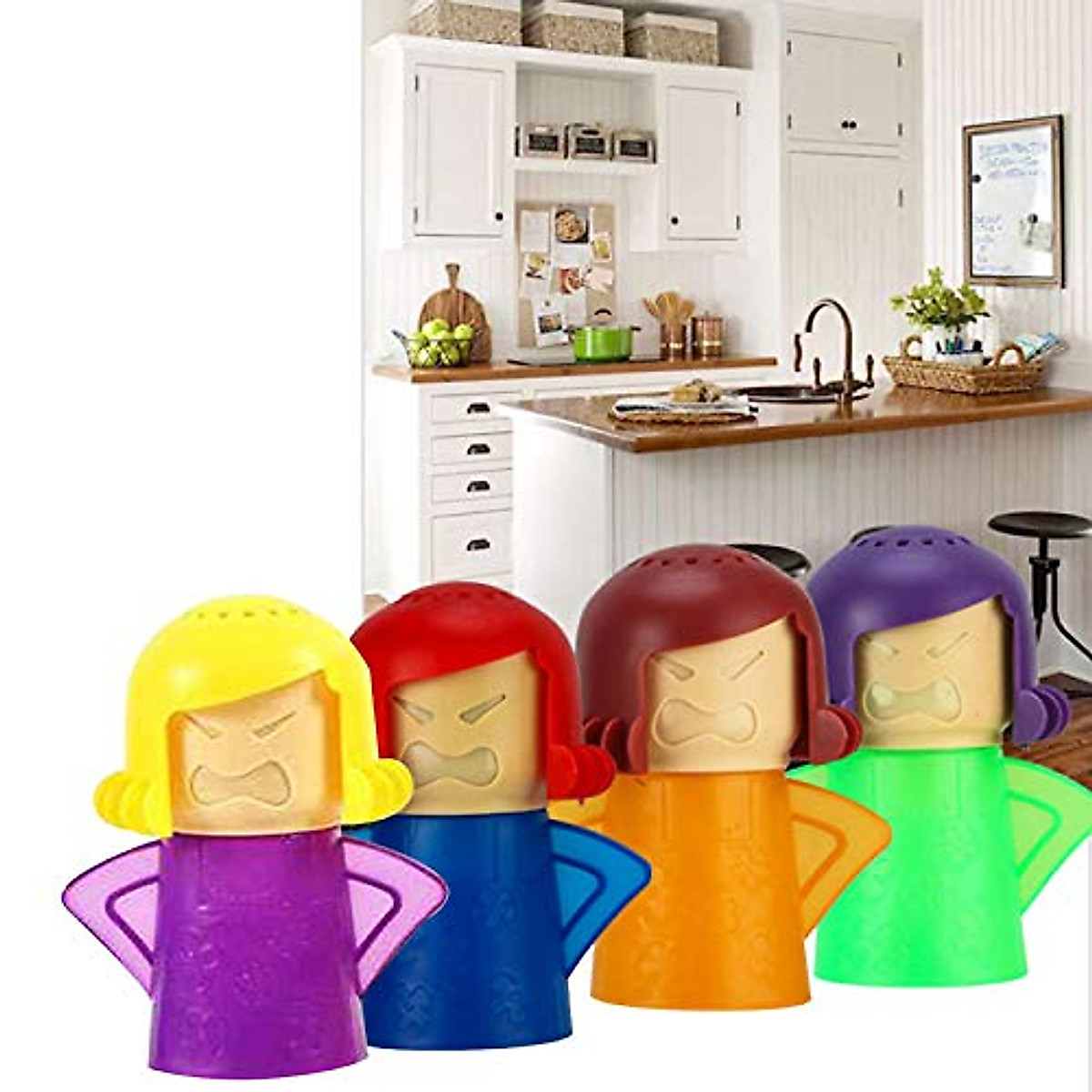 UgyDuky 4 Pack Angry Mom Microwave Cleaner Microwave Oven Steam Cleaner Doll Use Water and Vinegar High Temperature Cleaning Kitchen Cleaning Tool for Home and Office