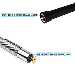 COOLWEST 44 Inch Pre-Rinse Hose Flexible Stainless Steel Hose with Heat Resistant Black Handle for Commercial Sink Faucet Dish Sprayer Hose Replacement Parts