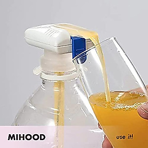 2 Pack Automatic Milk Drink Dispenser with Lid by MIHOOD - Hands-Free Electric Tap for Fridge Gallon Beverage Kids Home Kitchen Wedding Party Outdoor and 1 Multi Purpose Can Bottle Opener (MHBD00001)