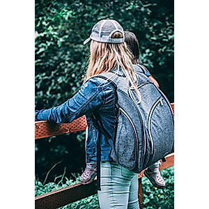 JOHAR Diaper Backpack, Travel Diaper Backpack with Changing Mat | Anti-Theft Travel Bag w/Insulated Bottle Pocket, Waterproof Pocket, Wipes Storage, Laptop Sleeve, Stroller Straps | Grey