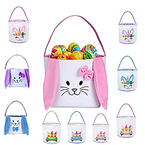 Easter Basket for Kids Easter Bunny Bag Easter Decorations (# Pink 1)