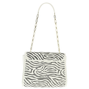 ROBERTO CAVALLI GQLPA0 B20 White/Black Audrey Medium Shoulder Bag for womens