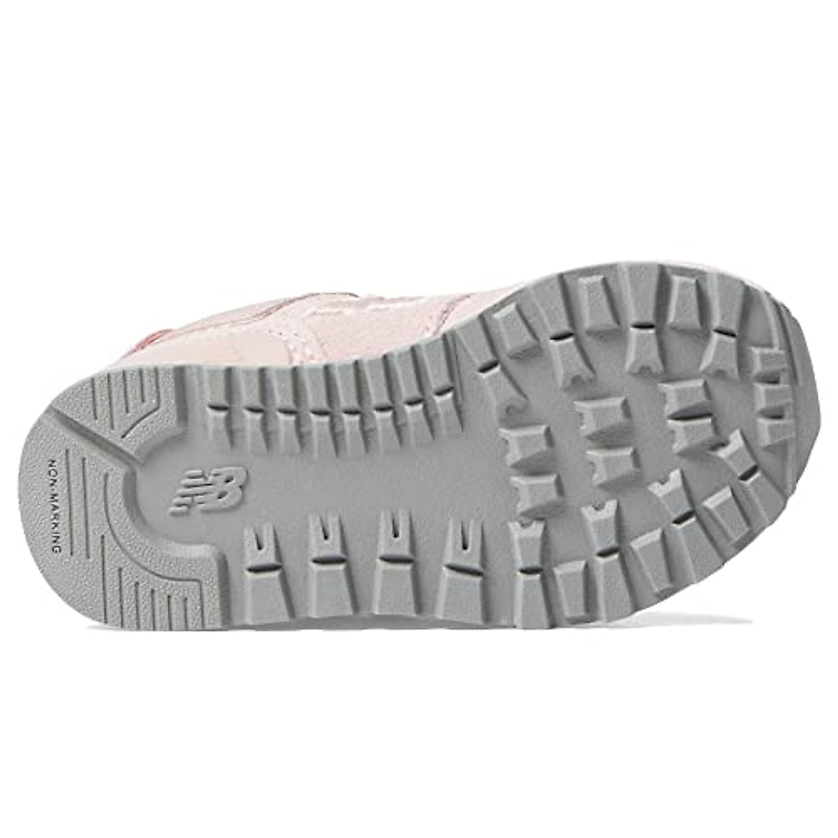 New Balance Girls 574 V1 Bungee Sneaker, Pink Haze/White, 7 Toddler