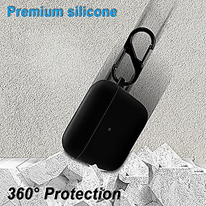 Geiomoo Silicone Carrying Case Compatible with Sennheiser CX, Sennheiser CX 400BT, Portable Scratch Shock Resistant Cover with Carabiner (Black)