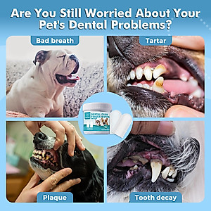 Vannon Pet Dental Care Finger Wipes, Pet Teeth Cleaning Wipes for Cats and Dogs, Dog Teeth Wipes, Freshen Breath, Reduce Plaque & Tartar, 50PCS