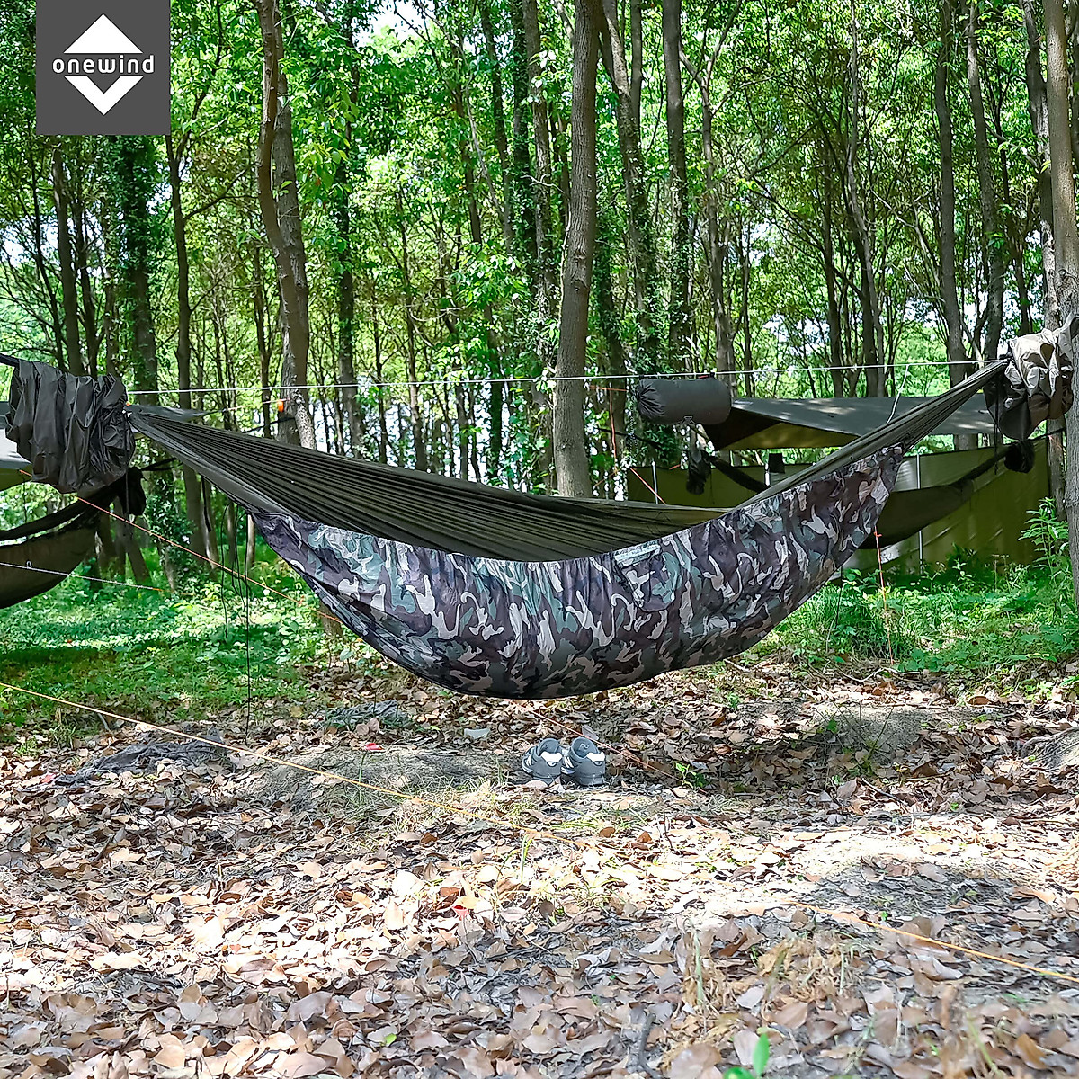Onewind Premium Hammock Underquilt Protector for Single and Double Hammock, Lightweight Durable Protective Cover with Insulation for Camping, Backpacking and Travel, Camo Print