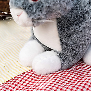 Lazada Easter Bunny Toy Stuffed Animal Realistic Rabbit Plush Toy Gray 9.5"