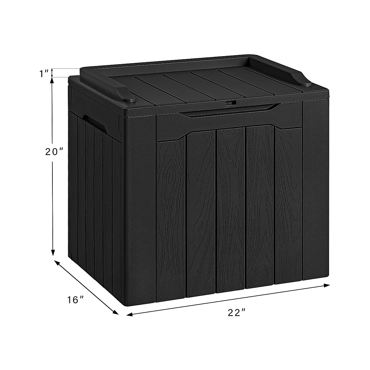 Devoko 30 Gallon Resin Deck Box Outdoor Indoor Waterproof Storage Box for Patio Pool Accessories Storage for Cushion Garden Tools (30 Gallon, Black)