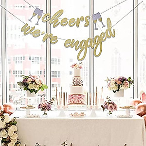 YESSWL We're Engaged Banner - Engagement Party Decorations Sign,wedding Engagement Banners, Engaged Party Decoration, Bride to Be Engagement Banner Decor