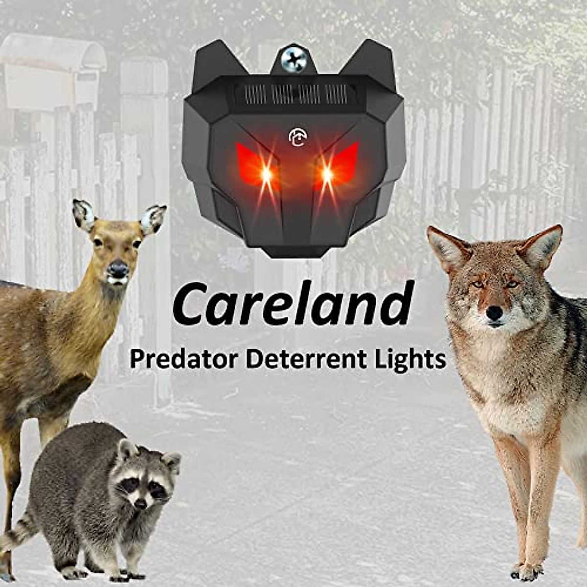 Careland 4 Pack Solar Nocturnal Animal Repeller Predator Control Light Coyote Repellent Devices with Bright LED Strobe Lights Deer Skunk Raccoon Repellent for Garden Yard Farm Chicken Coop