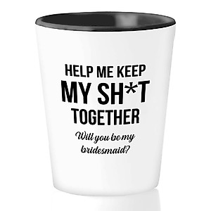 Proposal Shot Glass 1.5oz - Donut Want to Say - Dad Romantic Marriage Relationship Fiancee Engagement Wedding Day Step Dad Mam Best Friend Future Husband Wife