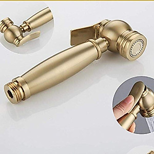 JIYTG Toilet Brush Toilet Hand Held Bidet Spray Kit Bidet Toilet Spray Gun Flusher Booster Nozzle Set