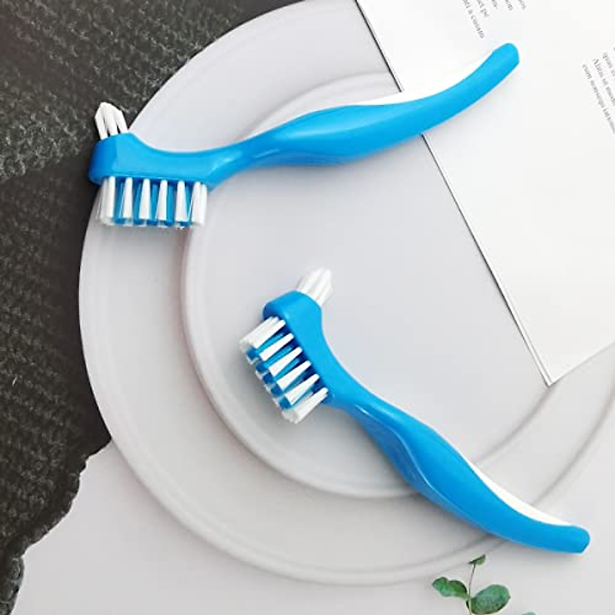 GXXMEI 12PCS Denture Toothbrush Hard/Soft Double Bristle for False Teeth Brush