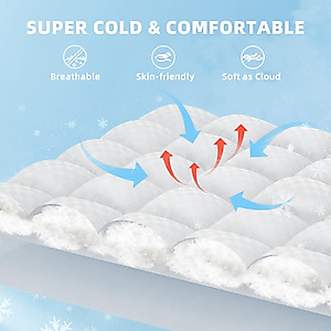 YITAHOME Mattress Topper Full Size, Cooling Pillow Mattress Pad, Thick Plush Bed Down Alternative Overfilled Mattress, Quilted Soft Mattress Protector Cover with 8"-21" Deep Pocket