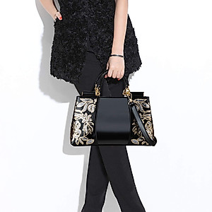 Nevenka Evening Handbags for Women Patent Leather Top Handle Purse Cross-Body Bag for Party Daily Use（Gold）