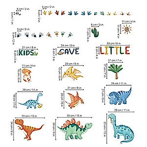 decalmile Watercolor Dinosaur Wall Decals Dino Tropical Plants Wall Stickers Baby Boy Kid Bedroom Playroom Wall Decor